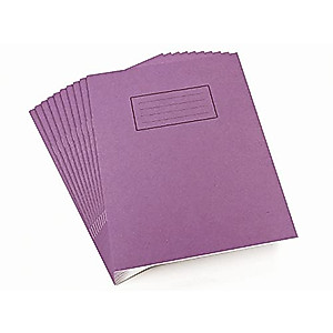 Silvine School Exercise Book Lined with Margin - 48 Pages 203x165mm [Pack of 10] purple