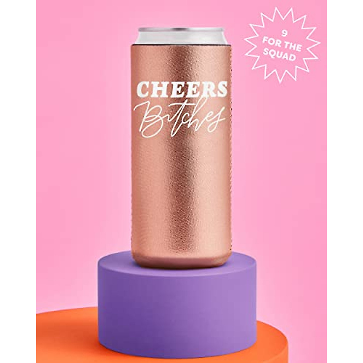 xo, Fetti Bachelorette Party Cheers and Future Mrs Slim Can Cooler - White + Rose Gold, 10 Ct | Drink Sleeve, Bridal Shower Can Holder, Engagement Party Decoration and Bride to Be Gift
