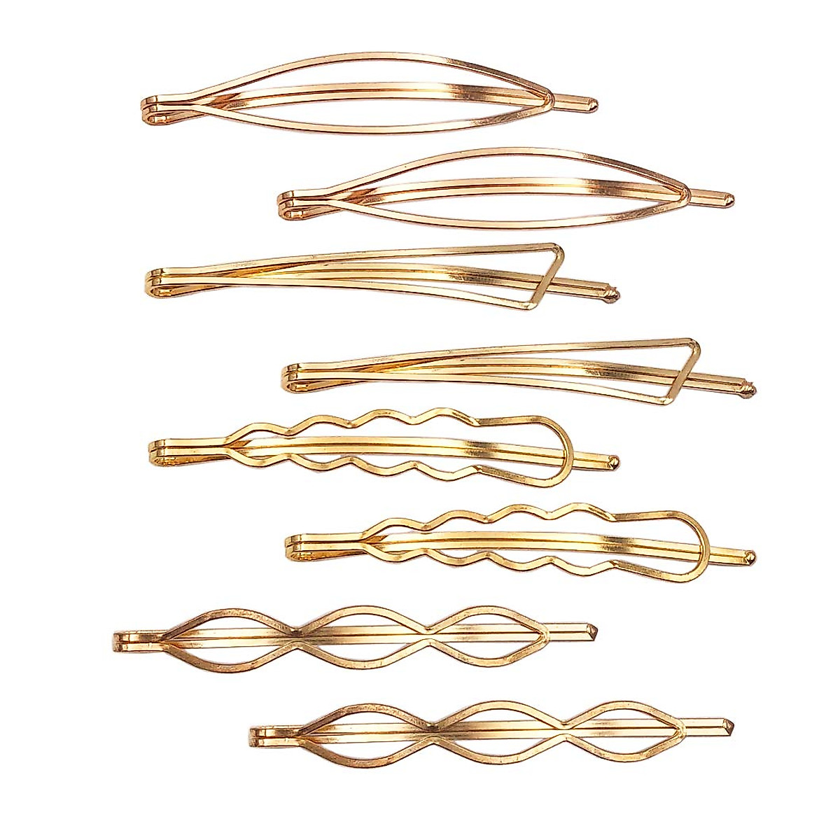 Messen Hair Pins Set Geometric Hair Clips Metal Hairpin Minimalist Hair Styling Jewelry Hair Clamps Accessories Barrettes Gold Bobby Pin for Girl Women (8 Pieces,Style 7)