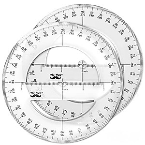 Mr. Pen- Protractor, Pack of 2, Protactor 360 Degree, Protractor Set, Protractor Ruler, Drafting Tools, Circle Protractor, Protractors Classroom Set, Large Protractor, Math Geometry Set