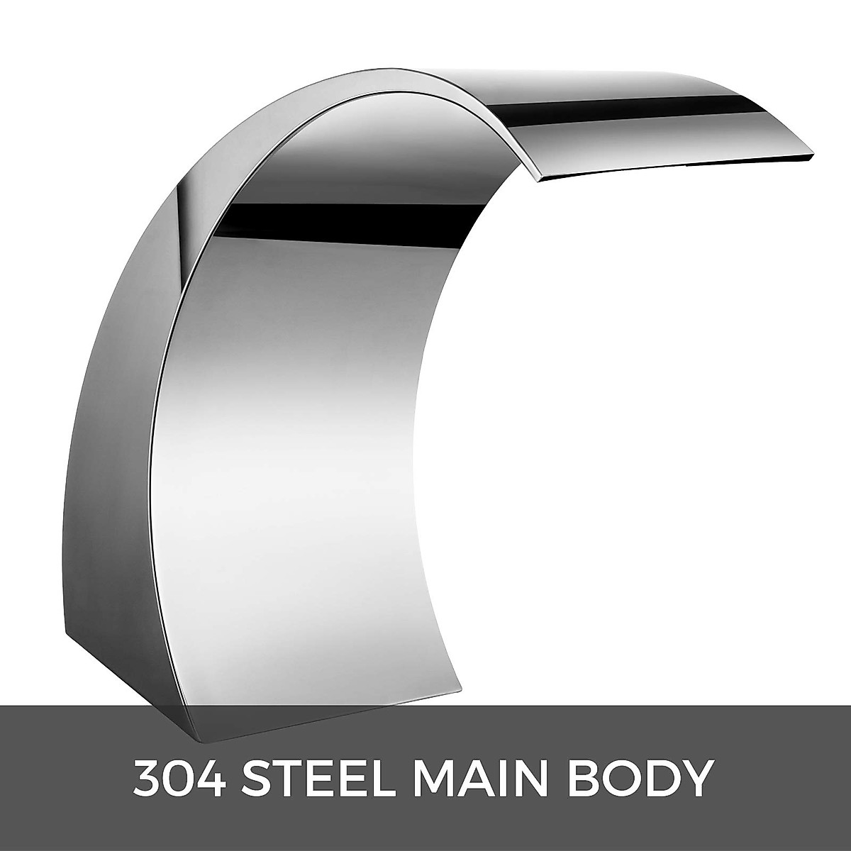 Happybuy Stainless Steel Pool Fountain 17.7 x 11.8 x 23.6 inches Pool Fountain Silver Pool Fountains for In Ground Pools Garden Outdoor Waterfalls Sheer Descent Pond Water Feature