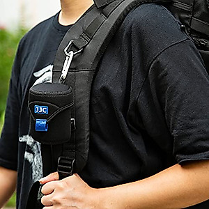 JJC Water Resistant Neoprene Camera Lens Pouch Case, Fold-Over Lens Bag for Mirrorless Lenses Up to 2.6 x 3.1(D X H) for Canon RF 50mm f/1.8, Sony FE 55mm f/1.8, Sigma 56mm f/1.4 etc.