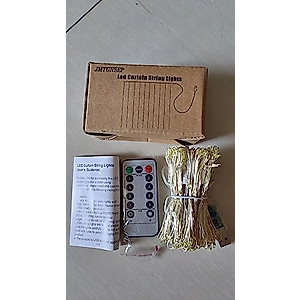 JMTGNSEP Curtain Light with 8 Modes Control Decoration for Window Home Patio Garden Christmas Indoor Outdoor Decoration, USB Operated, IP64Waterproof, (7.8ft X 5.9ft) (Warm White)