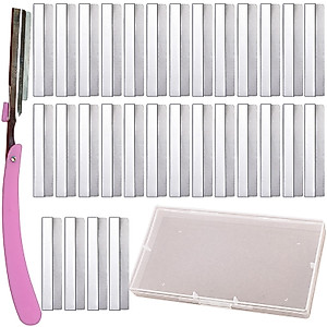 RESHANG Single Edge Razor with 30 Blades, Multipurpose for Eyebrow Razors, Hair Trimmer Body, Face Razors Women Men, Reusable a Protective Case, Pink