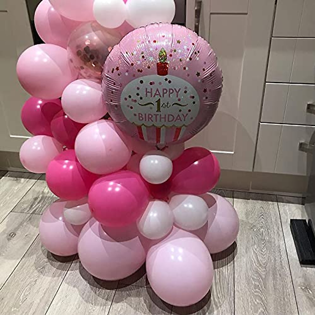 100 PCS 12" Latex Confetti Balloons for Wedding Baby Shower Birthday Decoration (Pink)