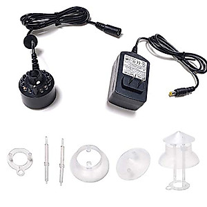 Halloween Party Mist Maker,Ultrasonic Mist Maker Fogger with Waterproof Frame 12 LED Red Yellow and Blue Light Flashes For Halloween Decoration Water Fountain Pond Fogger and Rockery Fishtank Vase Bir