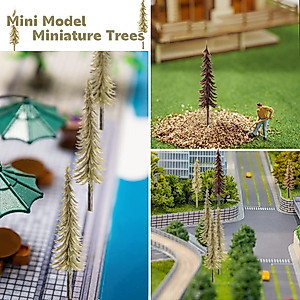 LUEYAO Mini Model Miniature Trees Mixed Train Scenery Architecture Trees Fake Trees for DIY Crafts Building Model Scenery Landscape Brown 1.8-3.9 inch 48 PCS