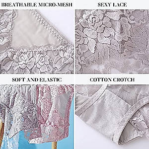 LORRZHI Underwear for Women Plus Size Womens Lace Underwear Sexy Seamless Brief Ladies Panties 5-Pack
