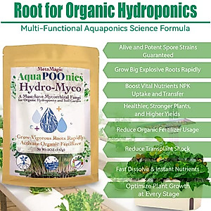 MetaMagic Mycorrhizal Fungi Root Enhancer for Plants Cuttings Hydro-Myco Fertilizer for Vegetables Herb Garden Kit Indoor Garden Hydroponics Growing System Hydroponic Nutrients Supplies, 5OZ