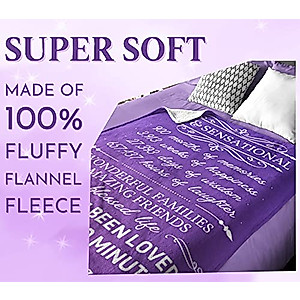 InnoBeta 75th Birthday Gifts for Women, Birthday Presents for 75 Year Old Women - 75 & Sensational - Grandma, Greatgrandma, Mom, Aunt, Sister - Flannel Throw Blanket - Purple, 50"x 65"