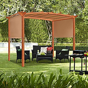 Tangkula 6.7'x17' Universal Replacement Canopy for Pergola Structures, with 6 Grommets & 4 Straps, Waterproof and Sun Protection 300D Polyester Pergola Cover