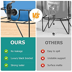 2-Pack glass drink dispenser - 1 Gallon Mason Jars w/Spout Faucets Screw Lid & Rubber Drip Mats - Liquid lemonade & beverage - Stand for Organizing party Decor & Storage