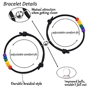 Tarsus Pride Stuff Rainbow Bracelets Lgbt Gay Accessories Lesbian Lgbtq Pride Gifts for Women Men Girlfriend Boyfriend Lover