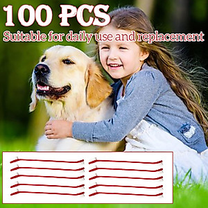 Apatal 100Pcs Dog Toothbrush Dual Headed Puppy Tooth Brushing Kit Long Handle Soft Grooming Pet Dental Brushes Convenient Double Sided for Pets Cat Puppy Teeth Brush Cleaning Oral Care Supplies -Red