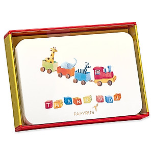 Papyrus Baby Thank You Cards with Envelopes, Toy Train (12-Count)