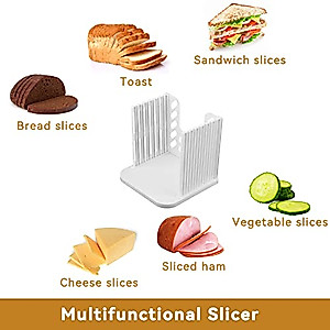 Bread Slicer, 10mm/20mm Adjustable Bread Slicer Foldable Bread Slicing Guide Kitchen Sandwich Bread Slicer for Homemade Bread Baking Accessories