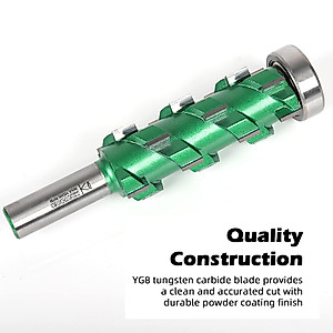 KOWOOD PRO Flush Trim Router Bit(20 Flutes) 1/2"Shank,2-3/4"Cut Length