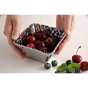 Pampa Bay CER-2733 Small Square Snack Bowl, 5-inch Square, Porcelain
