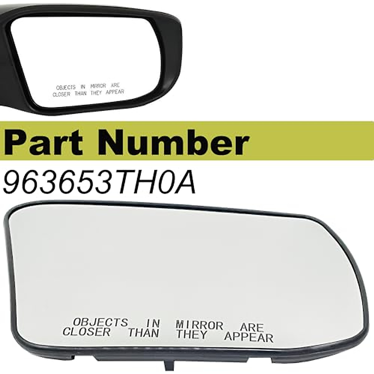 Altima Passenger Side Heated Mirror Glass with Rear Holder Compatible with Nissan Altima Sentra 2013-2018 Altima Sentra Right Side Mirror Glass Replace 963653TH0A