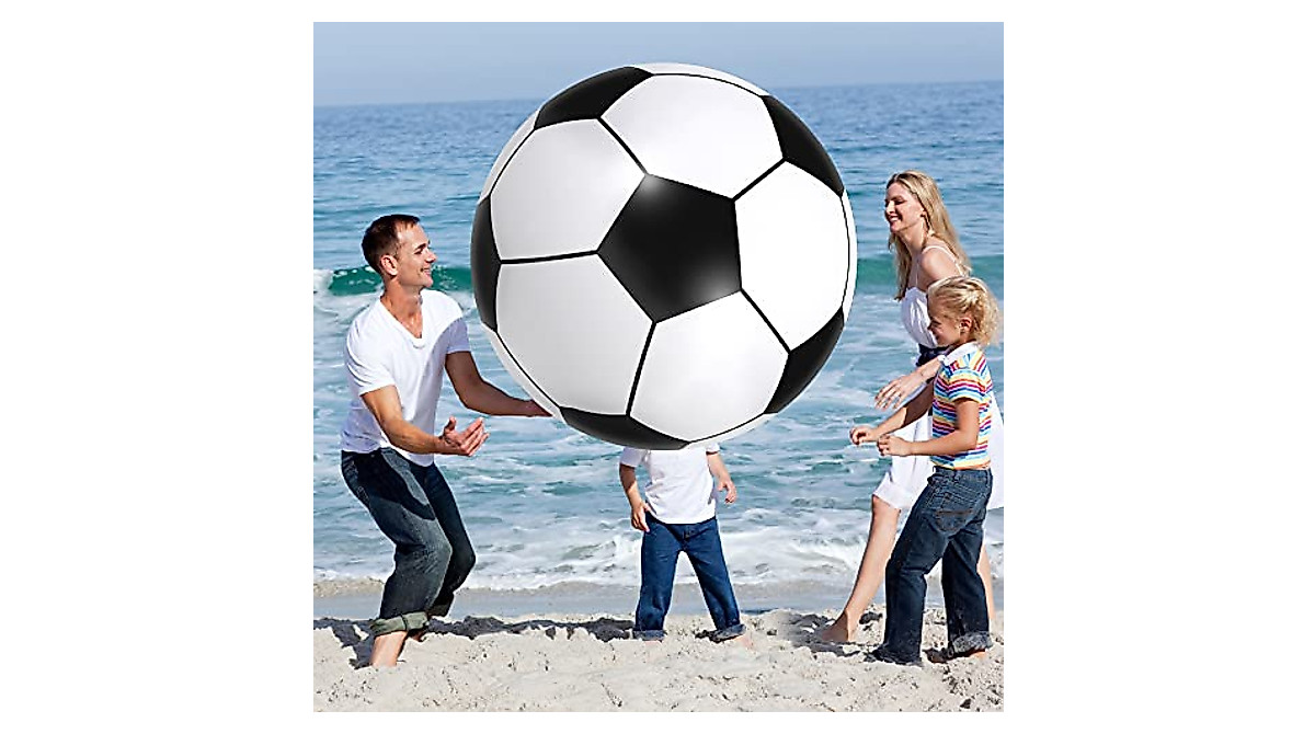 ELCOHO 60 Inch Inflatable Beach Ball Jumbo Inflatable Soccer Ball Pool ...