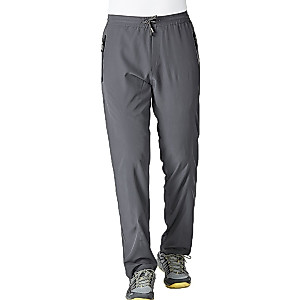 Gopune Men's Casual Pants Lightweight Breathable Quick Dry Hiking Running Workout Outdoor Athletic Pants (Grey,XL)