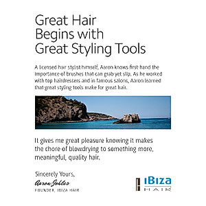 Ibiza Hair Round Boar Bristle Brush (EX5-80mm) | Lightweight with Reinforced Bristles & Cork Handle | Ideal for Loose Curls & Big Volume | Adds Texture & Shine for Medium to Long Styles