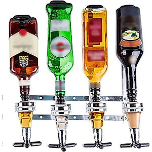 Liquor Bottle Dispenser, 4 Liquor Bottle Dispenser Wall Mount, Liquor Dispenser for Home Bar, Bottle Holder for Alcohol Wall Mount Dispenser