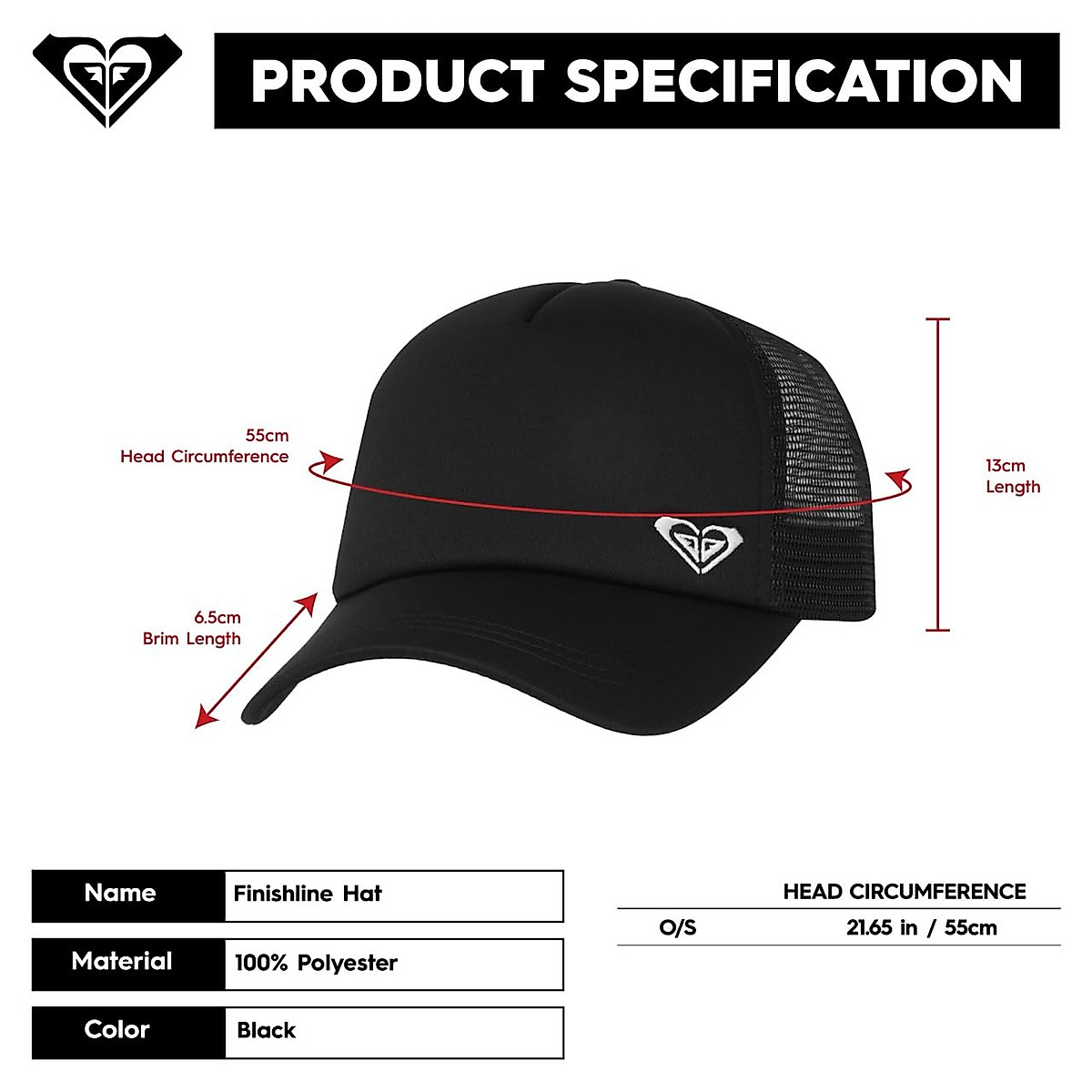 Roxy Women's FINISHLINE HAT, Anthracite EX, One Size