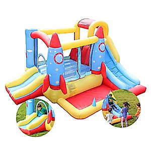 Children's Inflatable Castle Rocket Jumping Bed Indoor and Outdoor Children's Trampoline Household Playground Toys