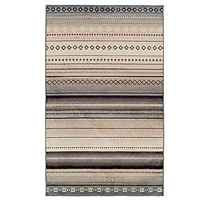 SUPERIOR Area Rugs for Bedroom, Farmhouse, Kitchen, Entryway, Laundry Room | Living Room Decor | Delgado Collection, 4' x 6', Beige