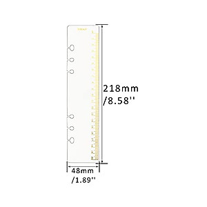 10pcs A5 Bookmark Ruler Gold/Silver Stamping Binder Divider Straight Ruler Page Markers Today Page Finders PP Ruler Bookmark for 6-Rings Planner Notebook Handbook Bookmarks
