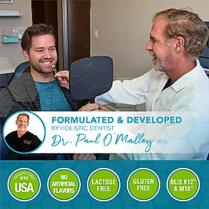 Oral Probiotics for Mouth Bad Breath Treatment for Adults: Dentist Formulated Advanced Oral Probiotics for Teeth and Gums with BLIS K12 M18-60 Chewable Oral Health Probiotics Supplement Tablets Mint