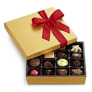 Godiva Chocolatier Assorted Chocolate Gold Gift Box, Valentine's Day Ribbon, 19 pc.
