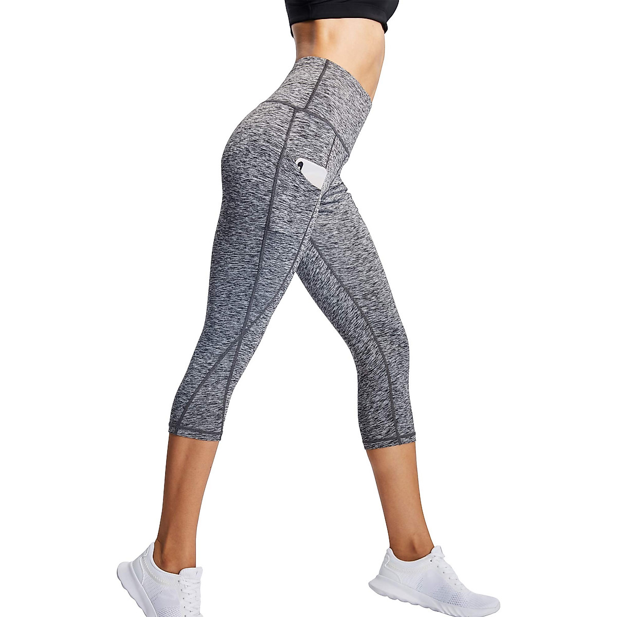 NELEUS Women's 2 Pack Yoga Capris Running Leggings with Pockets,9034,Black,red,S,EU M