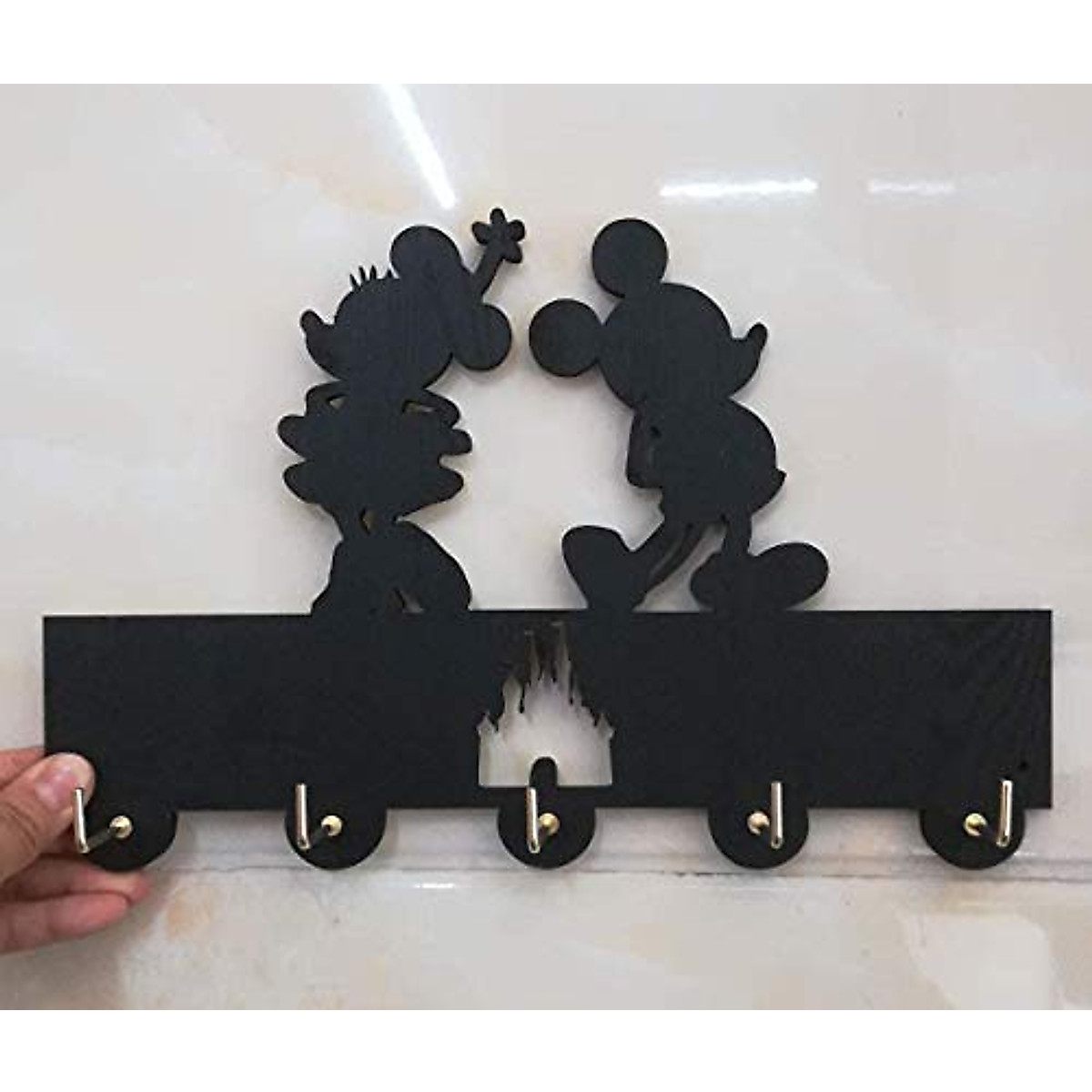 Mick Door Hooks,Disney Mickey Mouse Cartoon Animation Coat Hooks,Key Holder,Key Hanger for Wall、Entryway and Living Room ,Gift,5 Hooks Holder (a3)