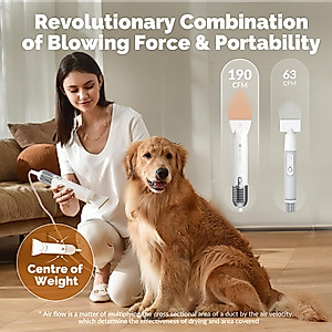 Jellyfish Dog Dryer for Pet Grooming,Handheld 1.21lb Lightweight Dog Hair Dryer 2 Speeds 4 Temp,Portable High Velocity Dog Blow Dryer for Trave Home