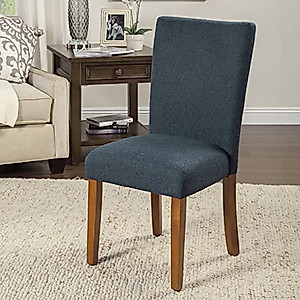 HomePop Parsons Classic Upholstered Accent Dining Chair, Set of 2, Navy