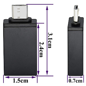 AAOTOKK OTG Micro to USB Adapter, Aluminum Alloy Micro USB Male to USB 2.0 A Female OTG (On The Go) Adapter for Android Smartphone Tablets More USB and Micro Devices (2 Pack-Black)