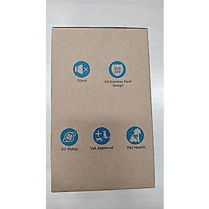 Stainless Steel Cat Water Fountain: Pet Fountains Indoor Metal Automatic Dispenser Cat Waterer Bowls Dog Faucet Bottle Pets 24/7 Running Watering for Drinking Quiet Pump with 1 Filter