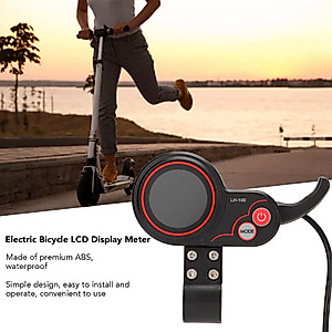Natudeco E-Bike LCD Screen ABS Electric Bicycle LCD Display Meter with 5P Connector 24V 36V 48V 60V Control Waterproof Panel for 22.2mm Electric Scooter