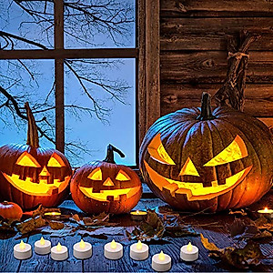 15 Pieces Halloween Pumpkin Carving Tool Kit, 5 Pieces Pumpkin Cutting Supplies Tools with 10 Pieces Pumpkin LED Candles for Halloween Decorations