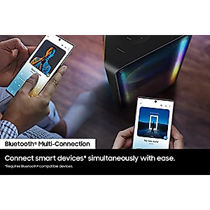 SAMSUNG MX-ST40B Sound Tower High Power Audio, 160W Floor Standing Speaker, Bi-Directional Sound, Built-in Battery, IPX5 Water Resistant, Party Lights, Bluetooth Multi-Connection, 2022