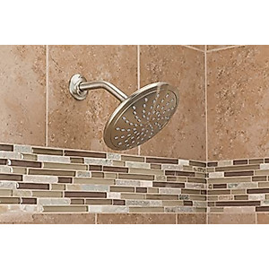 Moen 8-Inch Fixed Single Function Brushed Nickel Round Rainshower Showerhead, 6345BN