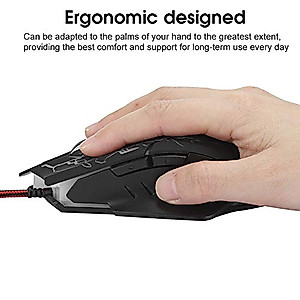 Laptop Gaming Mouse, Gojiny Portable Wired Mouse 6-Butto Wired Mice for Office Drawing Game Players Computer Accessory