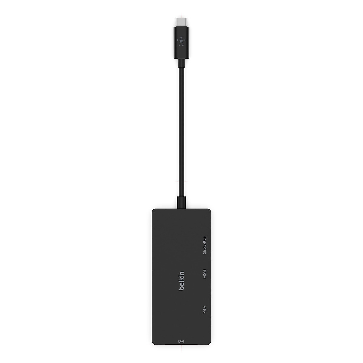 Belkin USB C Video Adapter, 4-in-1 MultiPort Adapter - USB C Video Adapter For MacBook Pro, MacBook Air, iPad Pro & Mac Mini - HDMI, VGA, DisplayPort, Or DVI Video Display W/ Tethered USB C Cable