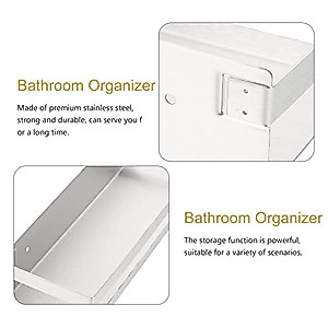 DOITOOL Wall Floating Shelves Floating Shelves Stainless Wall Mount Floating Shelves Kitchen Seasoning Rack Kitchen Storage Shelf Steel Wall Mounted Shower Storage Holder