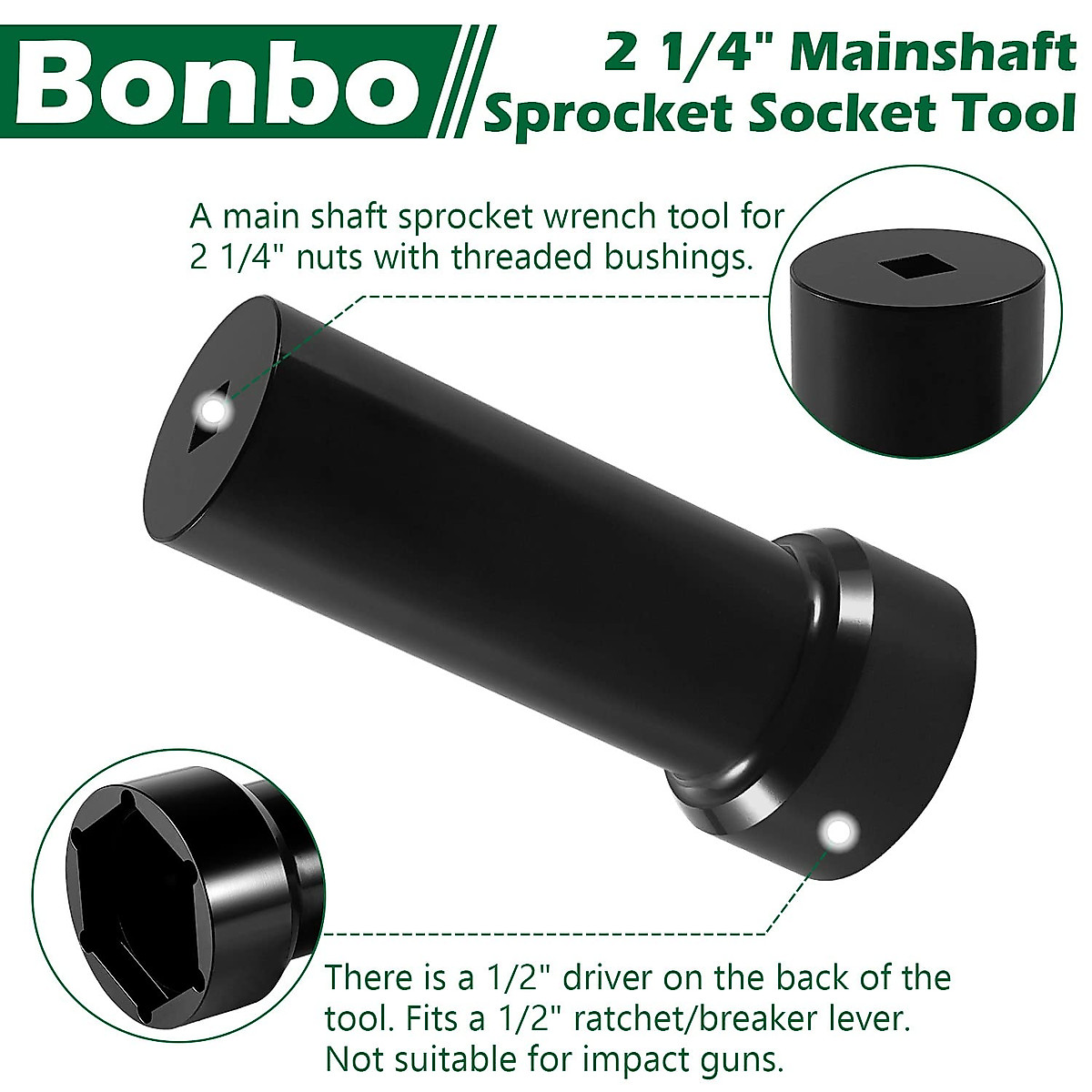 2-1/4" Mainshaft Pulley Wrench Lock Nut Sprocket Socket Tool Fit for Harley Twin Cams, Dyna, Electra Glide, Heritage Softail