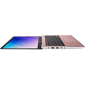 ASUS 2022 14" HD Laptop, Intel Celeron N4020 Processor, 4GB RAM, 64GB eMMC , Webcam, Intel HD Graphics 500, Bluetooth, Windows 11 S, Rose Gold, 128GB SnowBell USB Card