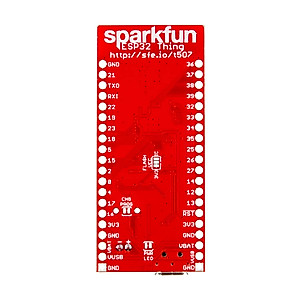 SparkFun ESP32 Thing Developement Board WiFi & microcontroller Compatible with Bluetooth for IoT & prototyping Projects w/Integrated LiPo Battery Charger 4MB Flash Memory 3 to 3.6V Operating Range