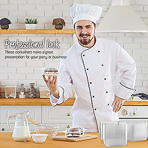 Cake Slice Container-Clear Cake Cheesecake Pie Slice Containers with Medium Dome Lid, Disposable Hinged, Pack of 50